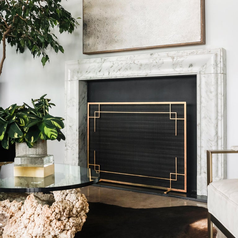 Evelynne Fireplace Screen in African Gold For Sale at 1stDibs