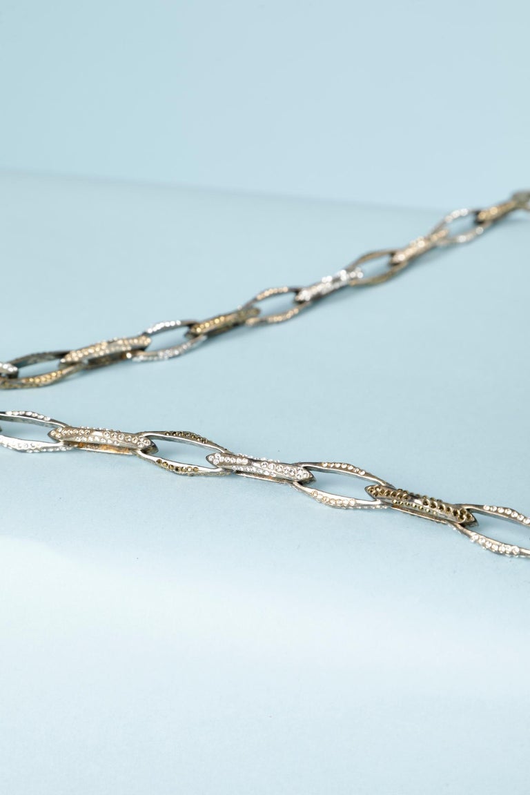 Evening bag in crocodile patchwork and rhinestones Daniel Swarovski For ...