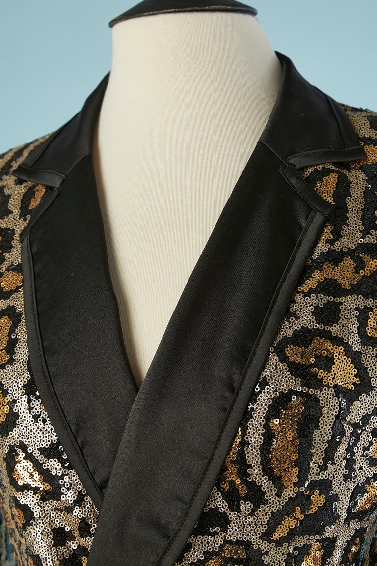 Evening double breasted trouser suit in sequin leopard pattern Circa ...