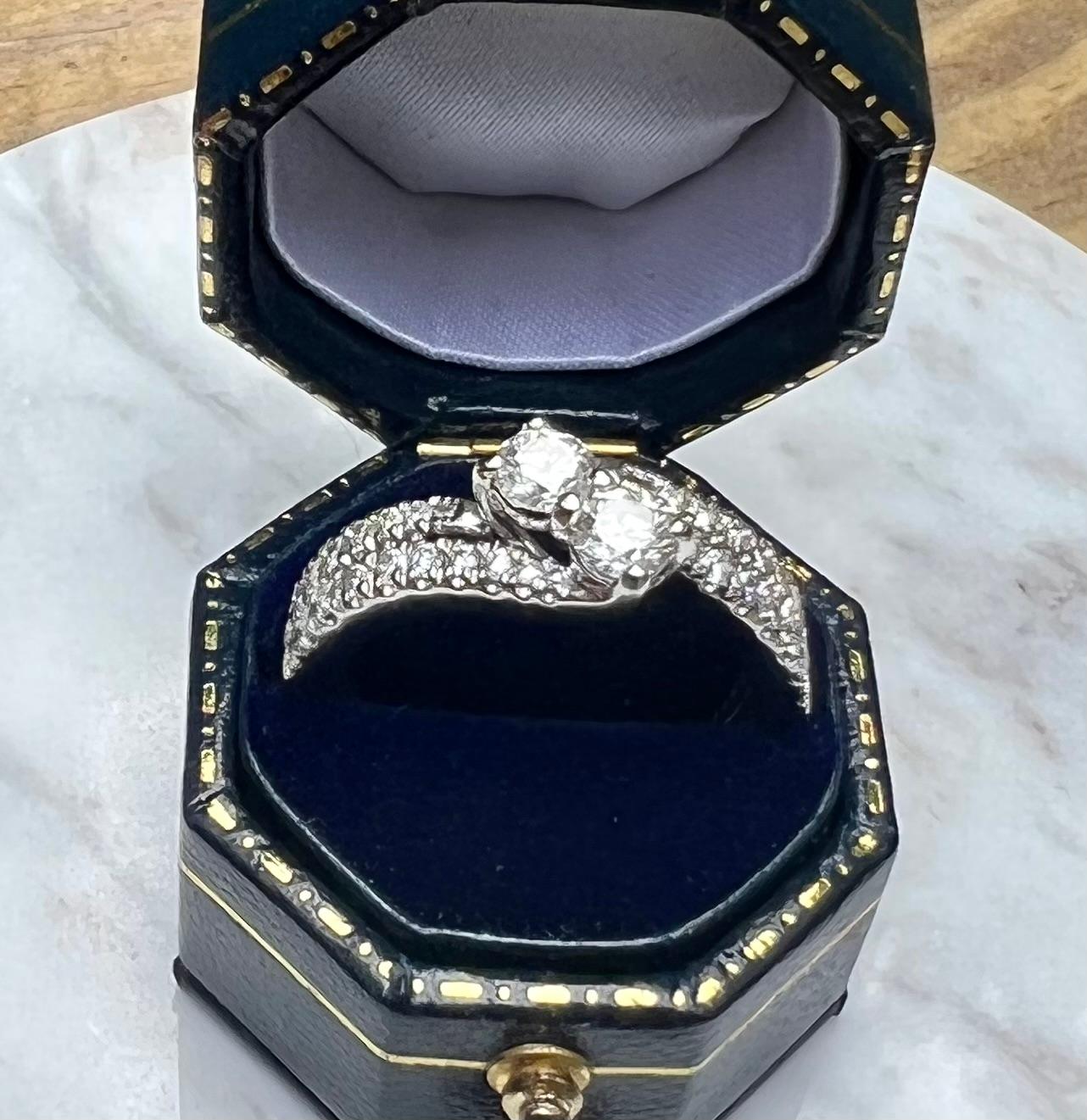 Ever Us 1.00 Carat Twin Diamond Bypass Ring Set in 14 Karat Gold at ...