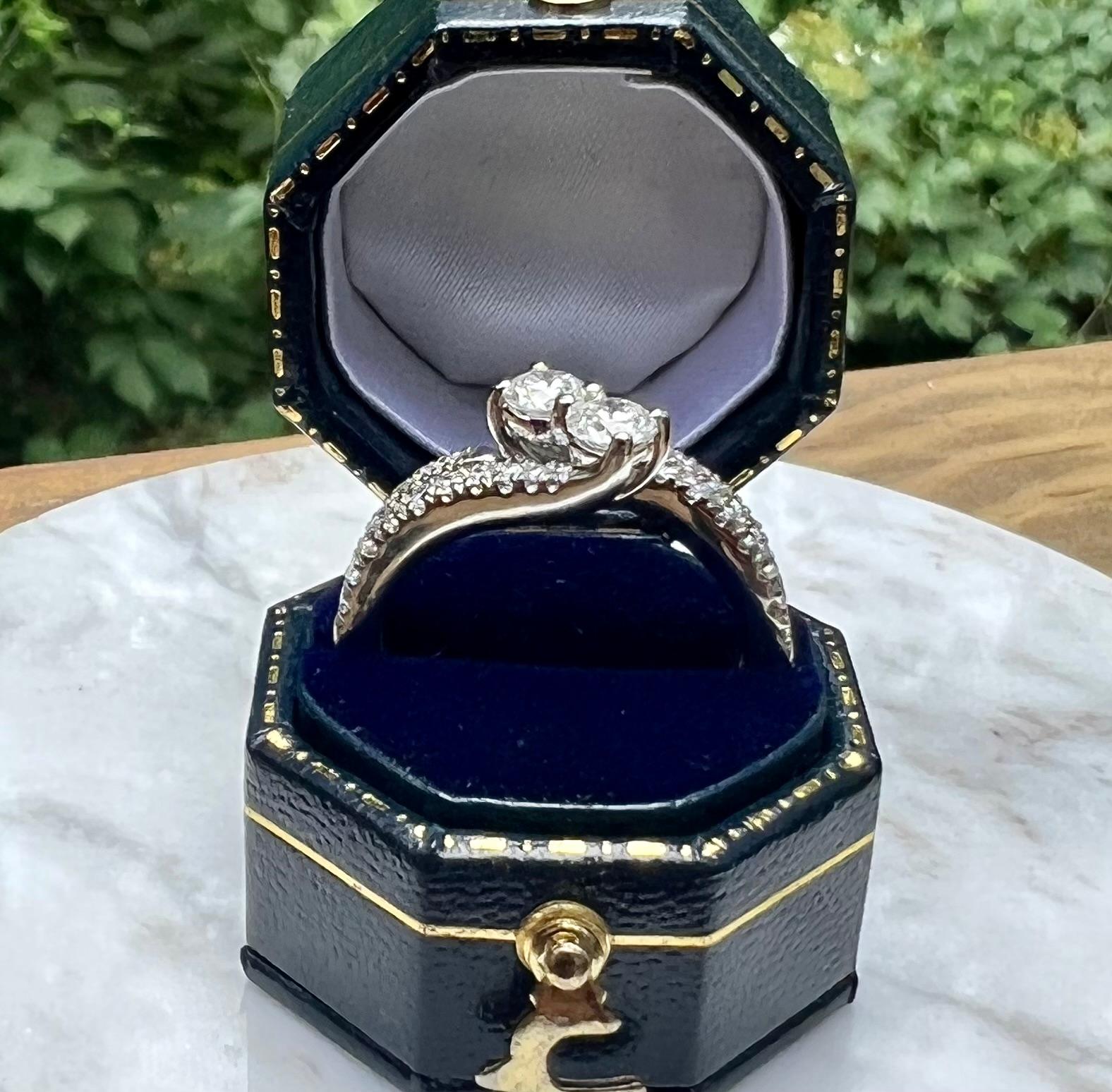 Ever Us 1.00 Carat Twin Diamond Bypass Ring Set in 14 Karat Gold at ...