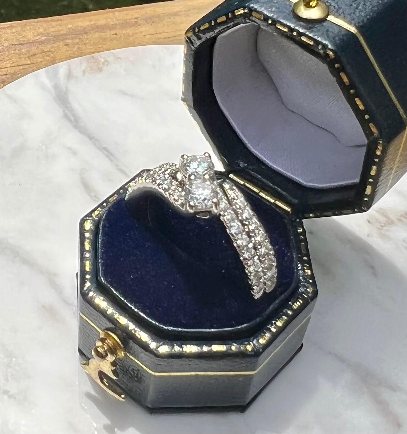 Ever Us 1.00 Carat Twin Diamond Bypass Ring Set in 14 Karat Gold at ...