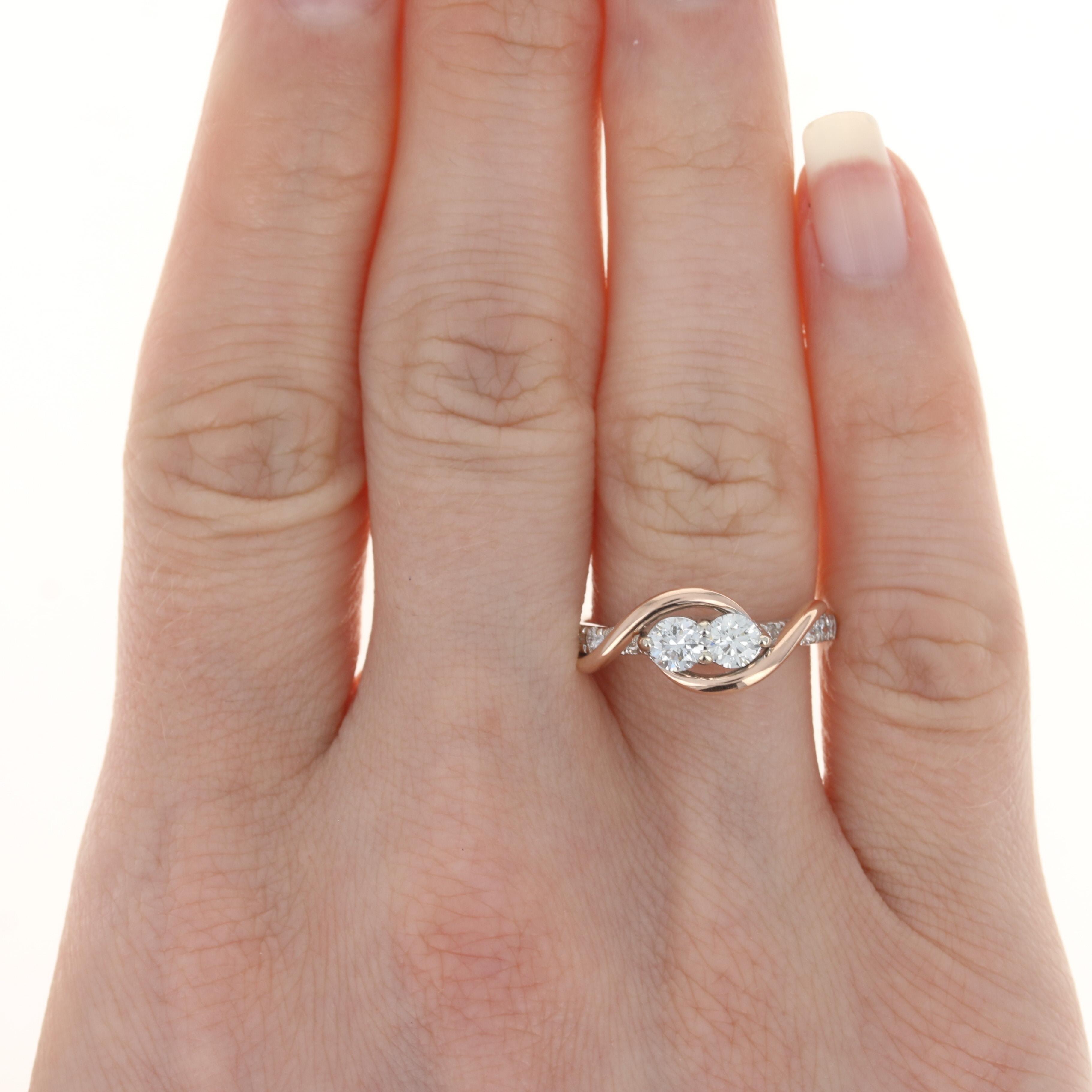 Ever Us Diamond Bypass Ring, White Gold 14k 3/4ctw Two-Stone at 1stDibs ...