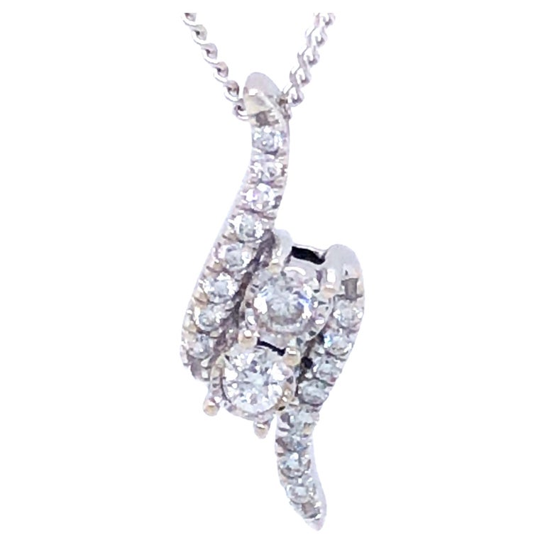Ever Us Two-Stone Diamond Pendant in 14k White Gold For Sale at 1stDibs