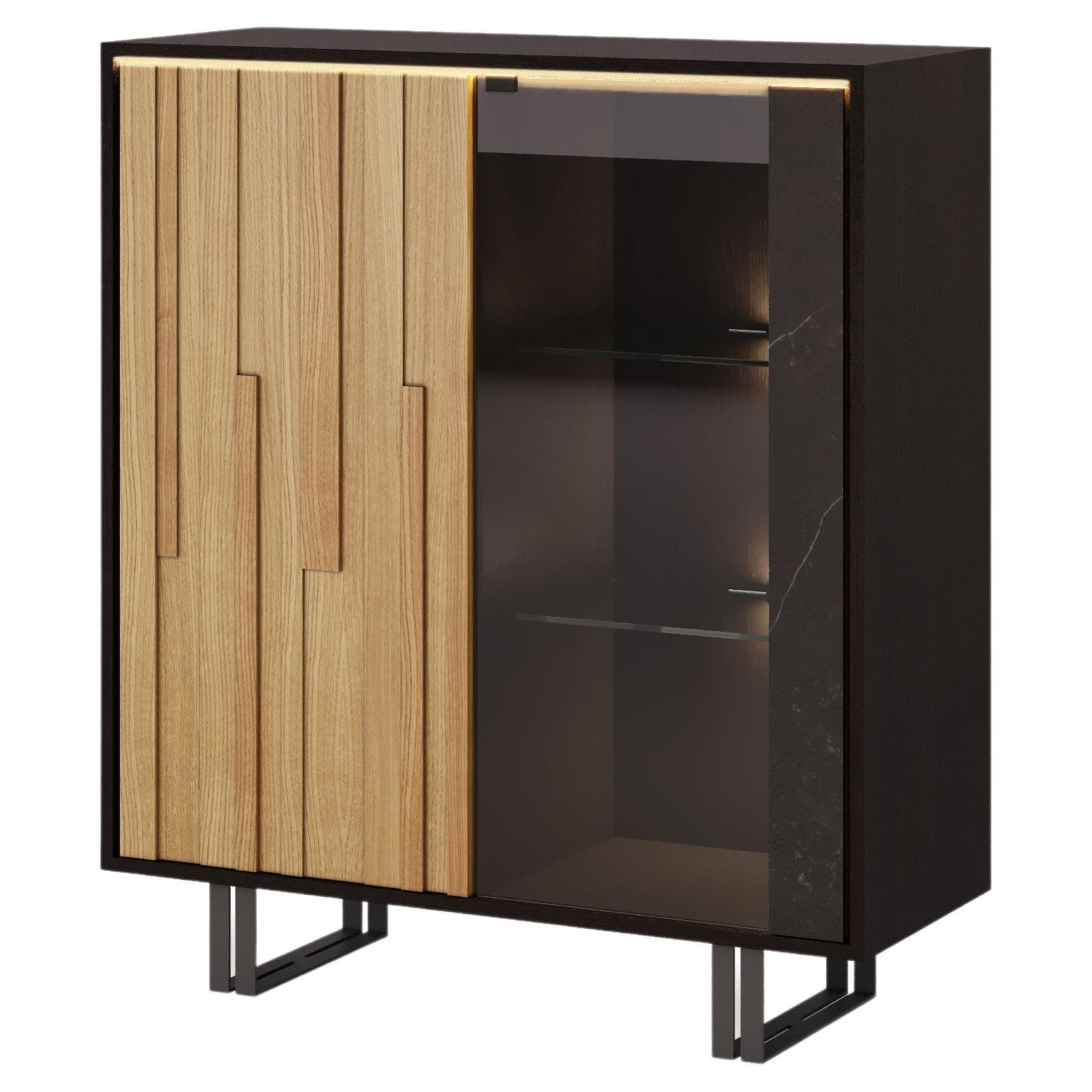 Curved Oak Display Case at 1stDibs