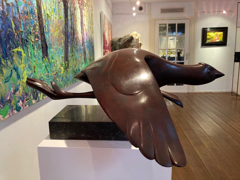 Evert den Hartog - Opvliegende Meerkoet Flying Coot Bronze Sculpture ...