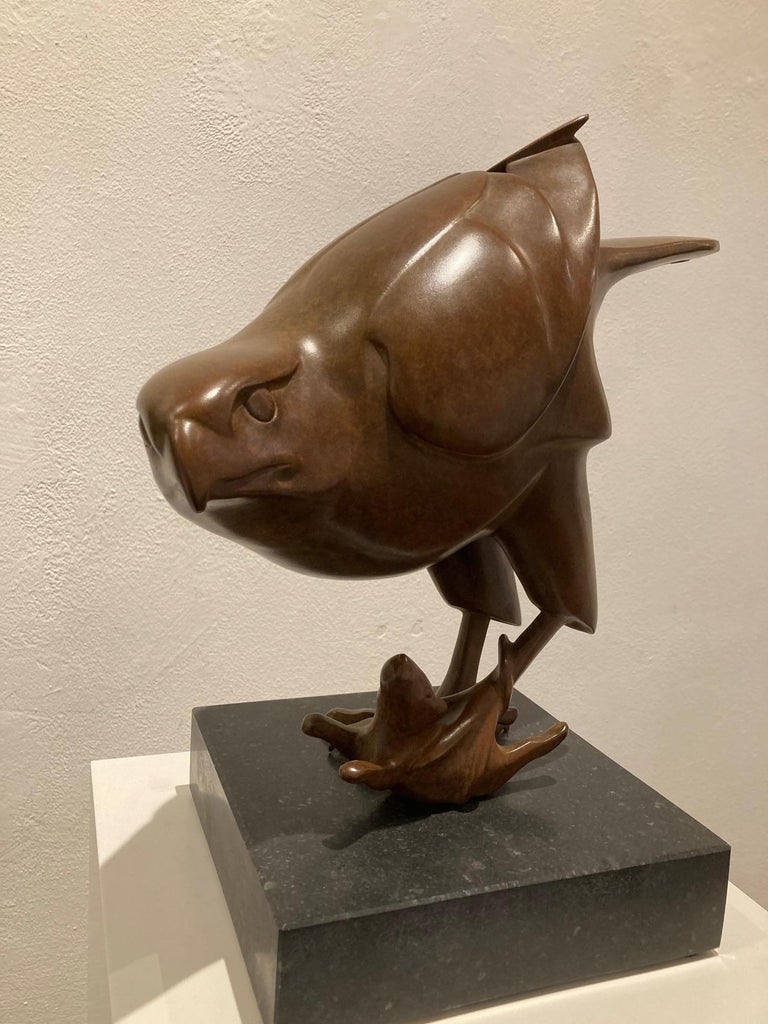 Evert den Hartog - Roofvogel met Muis Prey Bird with Mouse Bronze ...
