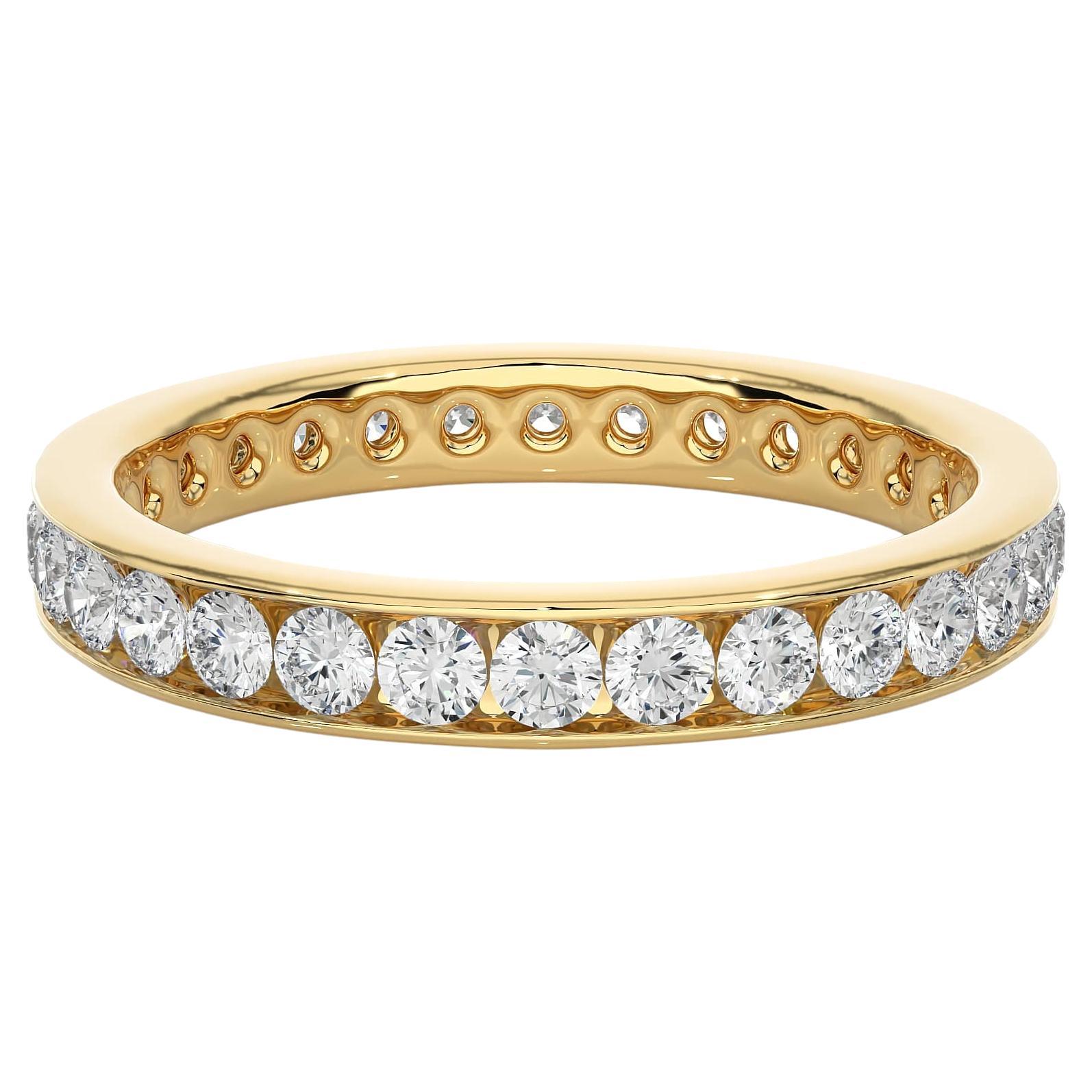 Customizable Round Cut Moissanite Gemstone Engagement Band Ring in 925 ...