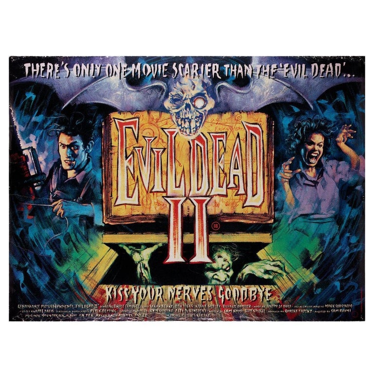 Evil Dead II 1987 British Quad Film Poster For Sale at 1stDibs