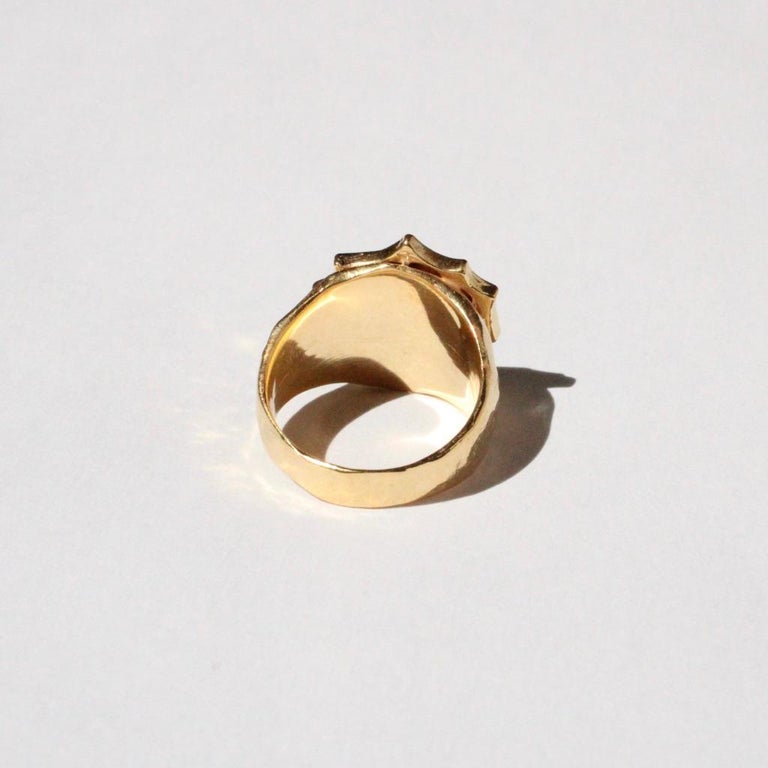 Customizable Evil Eye Biker Ring in 14 Karat Gold For Sale at 1stDibs