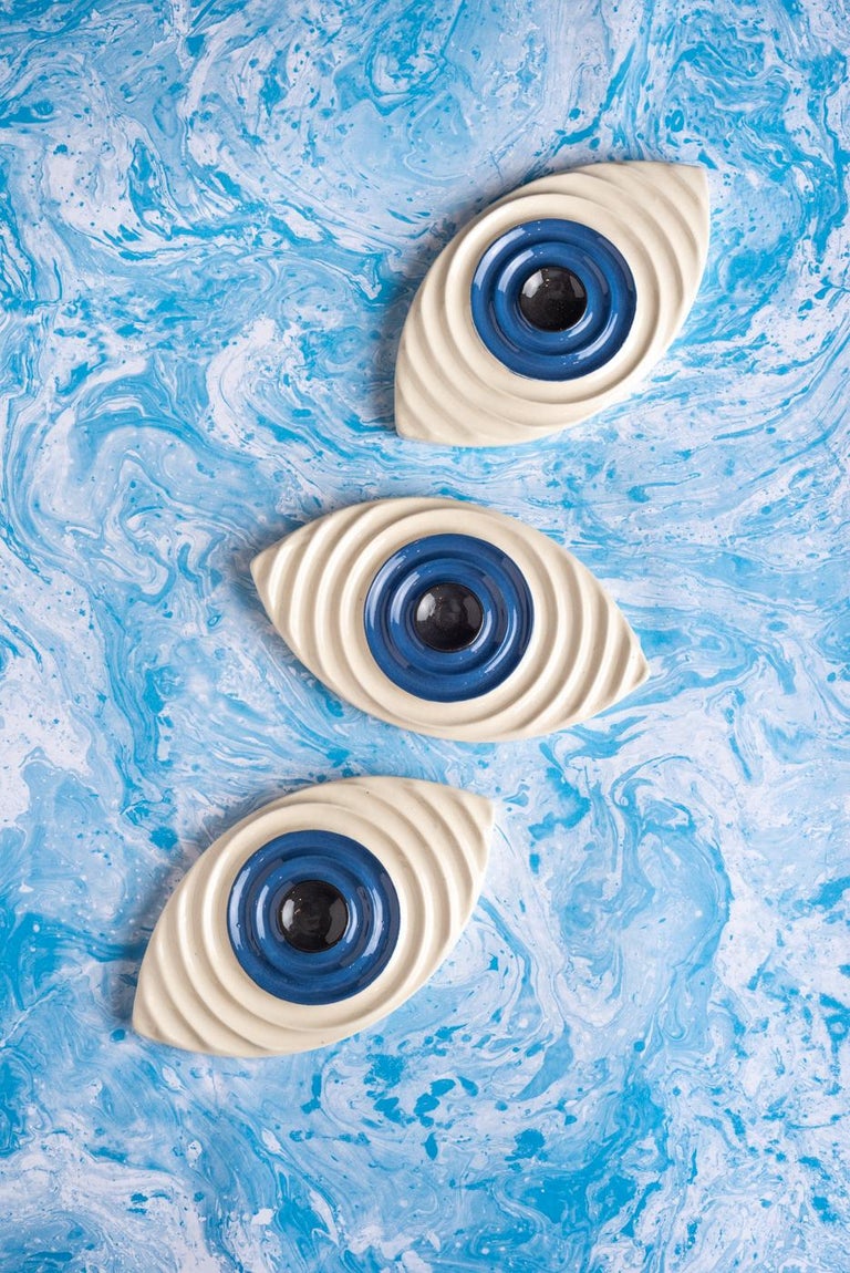 Evil Eye Ceramic Tray For Sale at 1stDibs