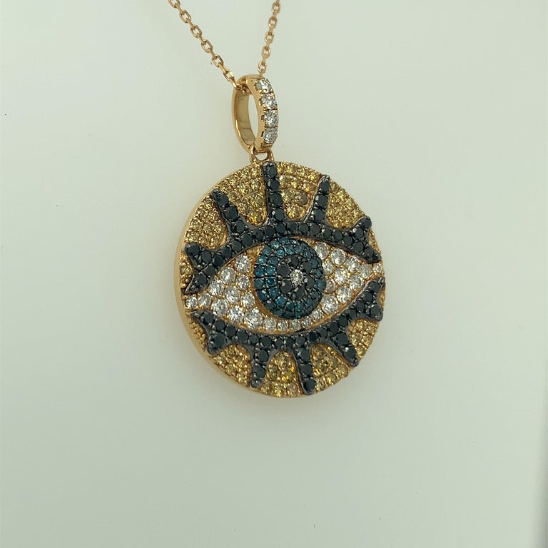 Evil Eye Diamond Pendant For Sale at 1stDibs
