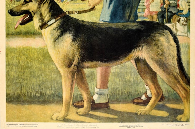 Evlanova - Original Vintage Public Health Poster Rabies Prevention In ...