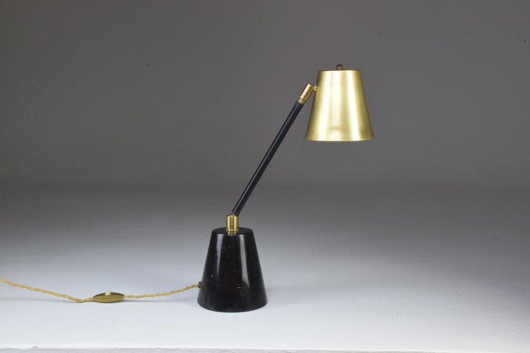 Evolution Contemporary Brass Table Lamp, Flow Collection For Sale at ...