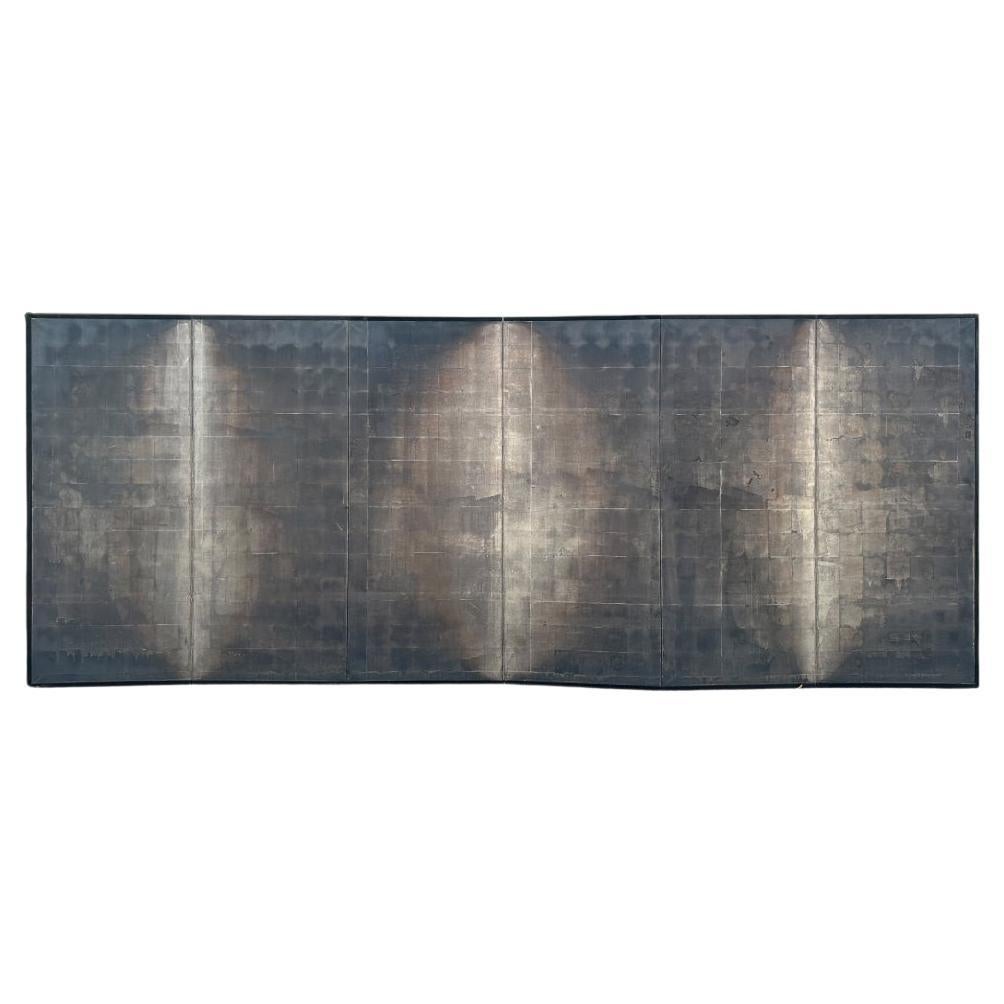 Meiji Period Silver Oxidized Screen For Sale at 1stDibs