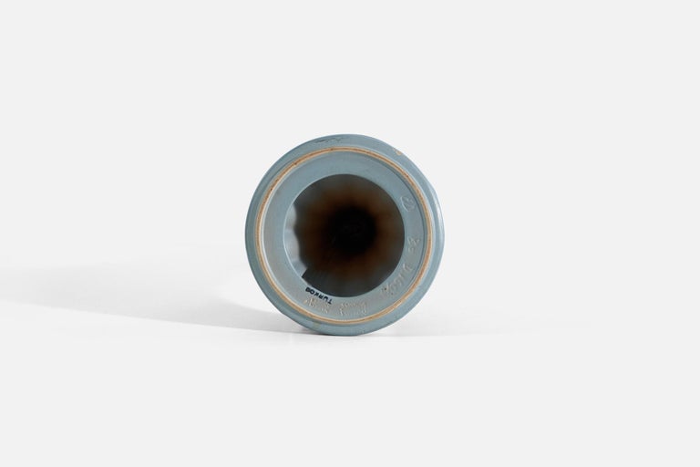 Ewald Dahlskog, Fluted Table Lamp, Blue-Glazed Earthenware, Sweden ...
