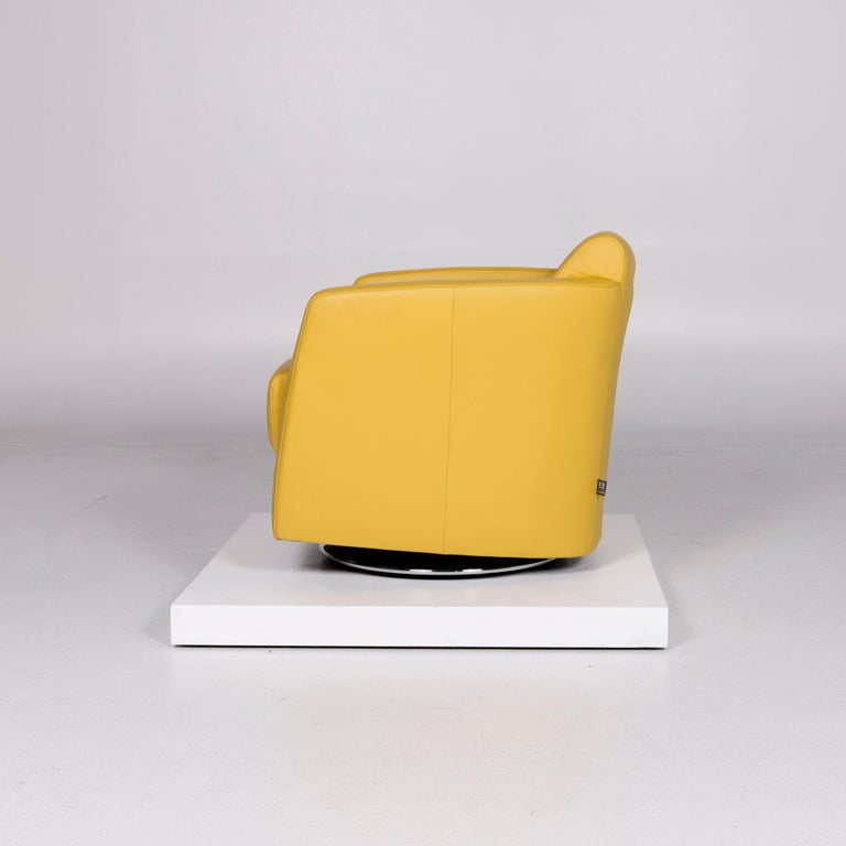 Ewald Schillig Sam Leather Armchair Yellow Club Chair For Sale at 1stDibs