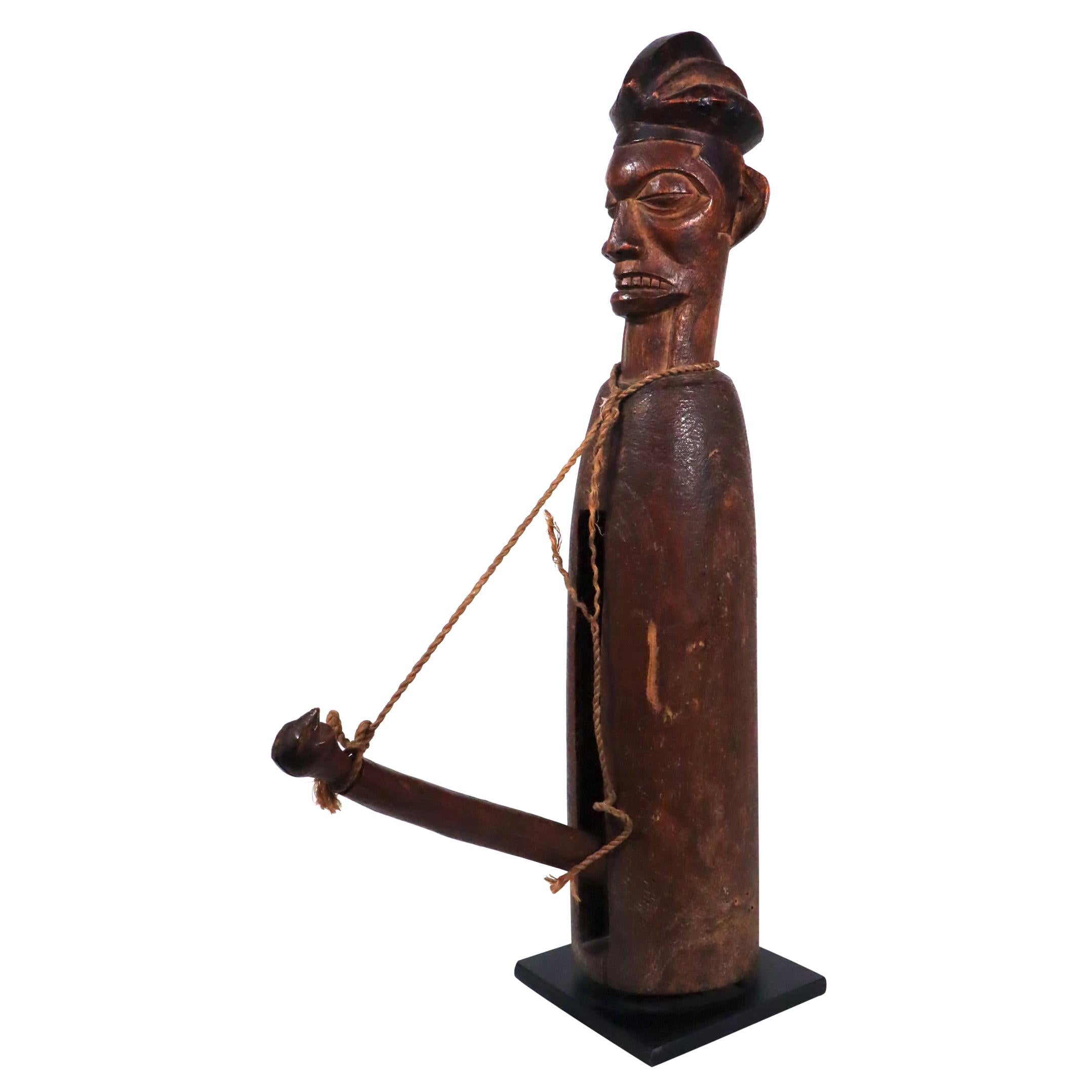 Ex Sotheby's 1983 Yaka Slit Gong Drum with Stick Congo Tribal African ...