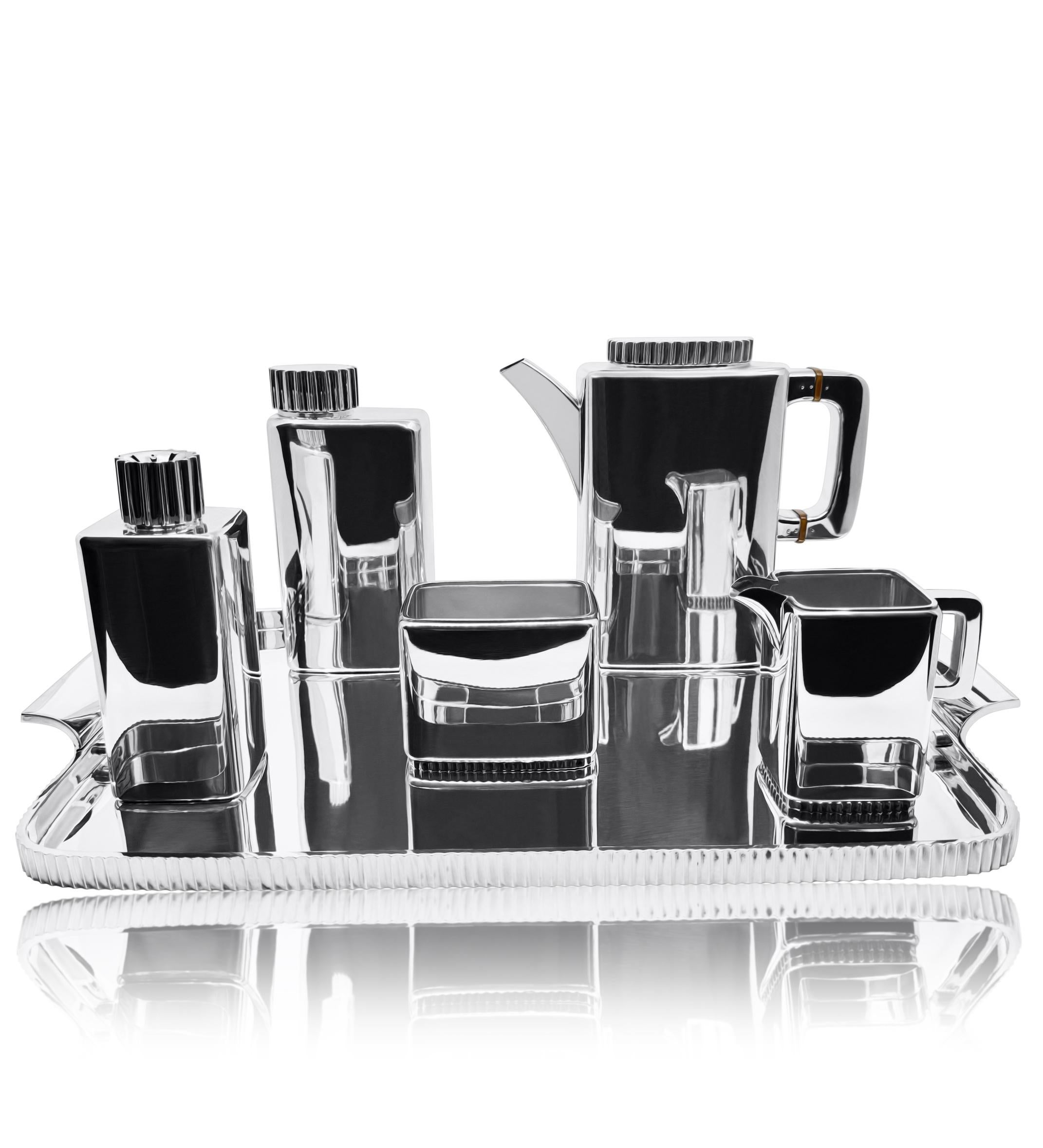 Exceedingly Rare Art Deco Sterling Silver Bar Set For Sale at 1stDibs