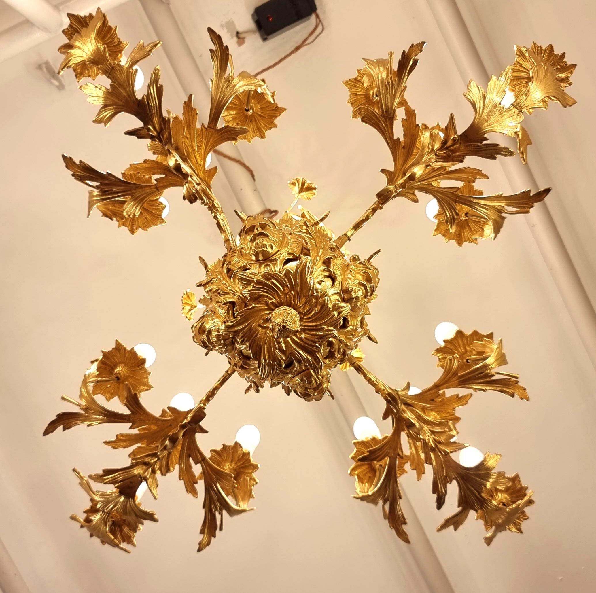 Excellent french rococo rock crystal gilt bronze chandelier For Sale at ...