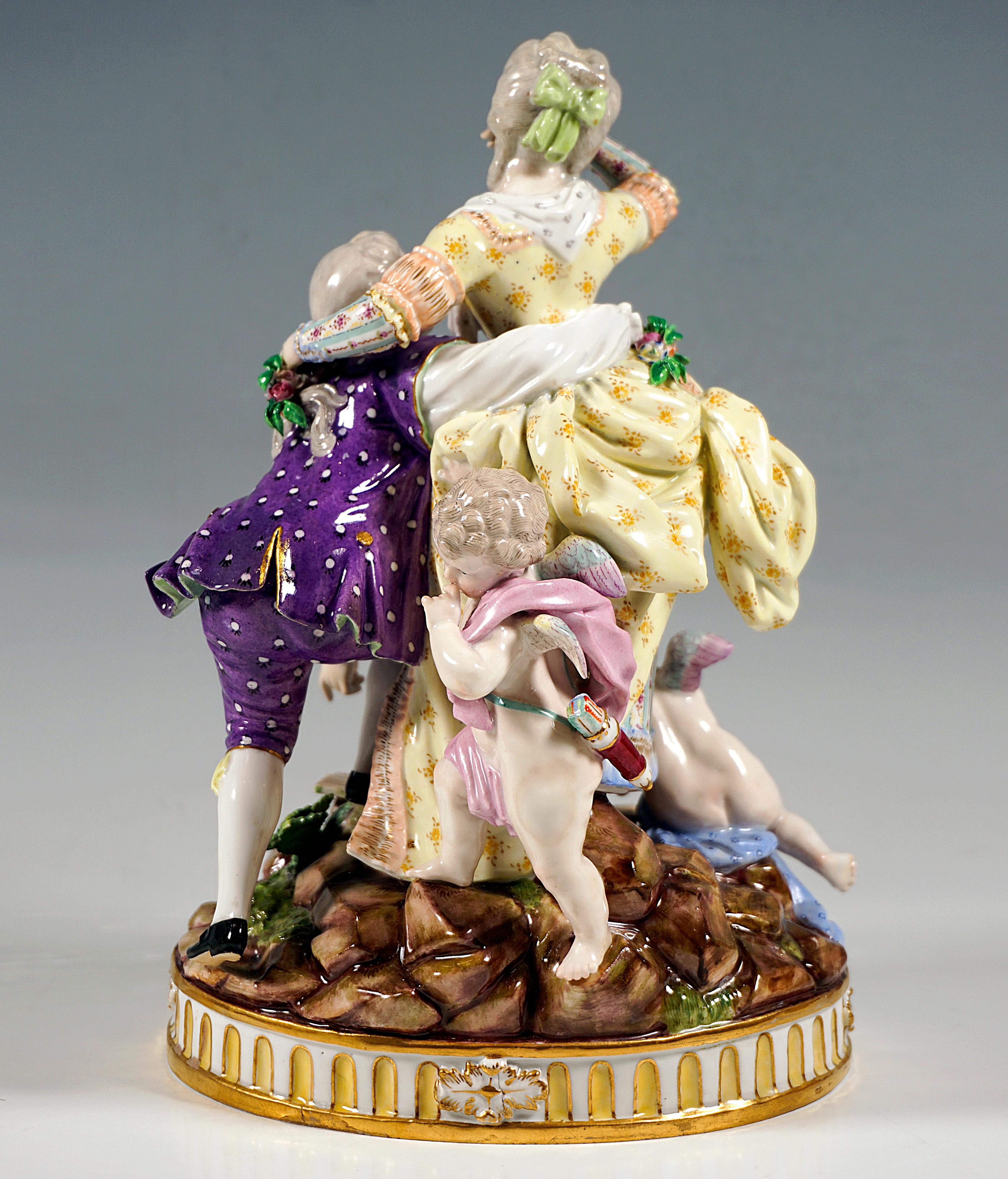 Excellent Meissen Rococo Love Group 'The Broken Bridge', by M.V. Acier ...