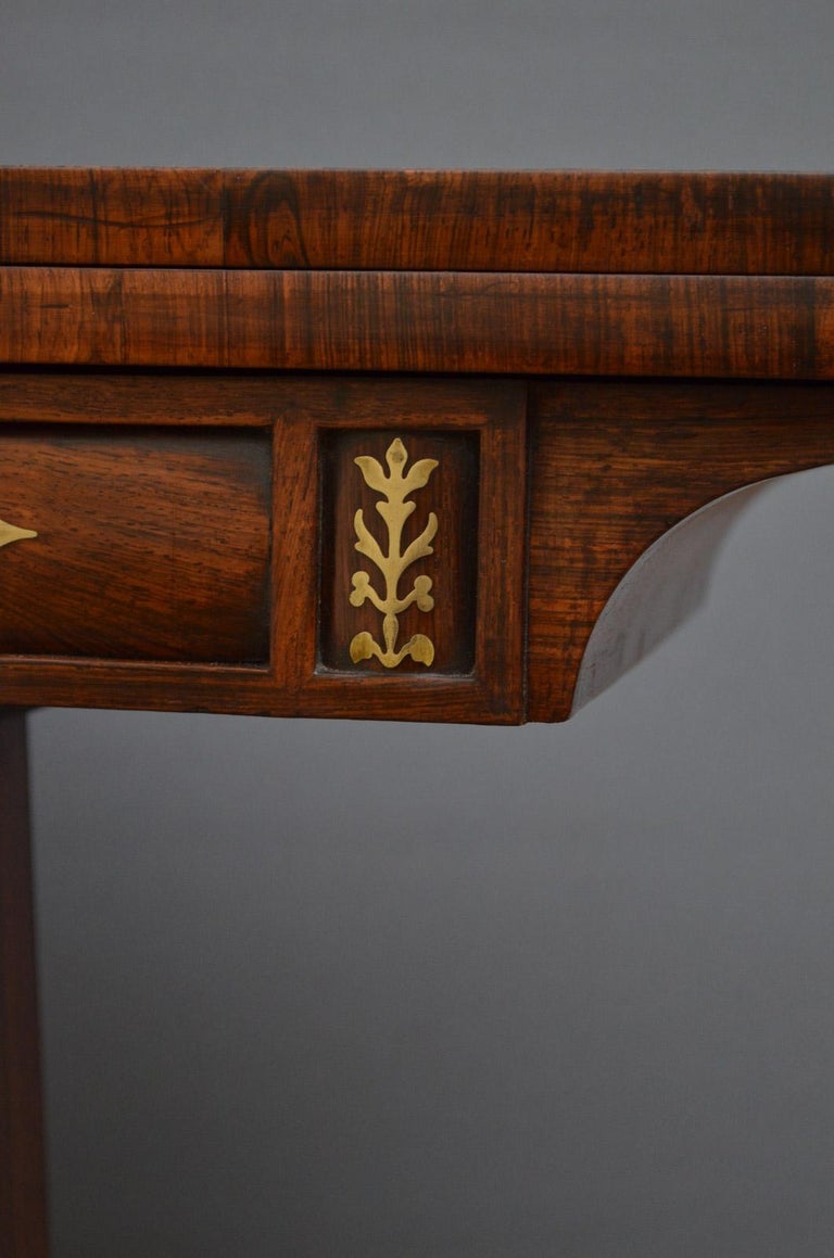 Excellent Regency Brass Inlaid Rosewood Card Table For Sale at 1stDibs ...
