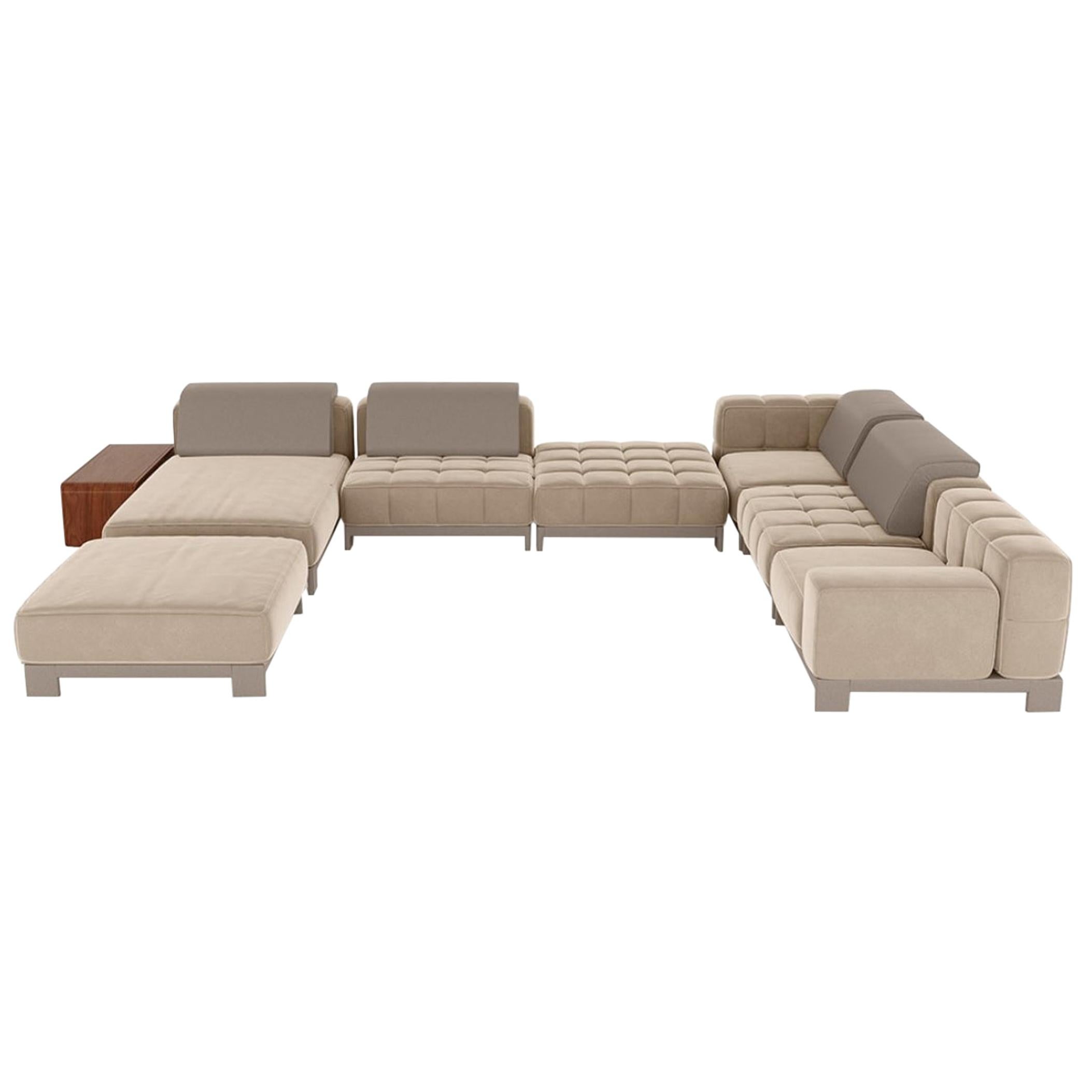 European Modern Velvet and Bronze Vamp Curvilinear Lounge by Koket For ...