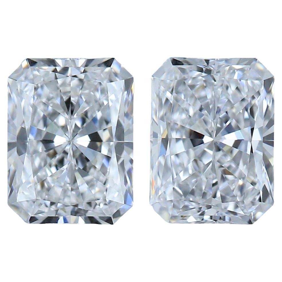 Exceptional 1.43ct Ideal Cut Pair of Cut-Cornered Rectangular-Shaped ...