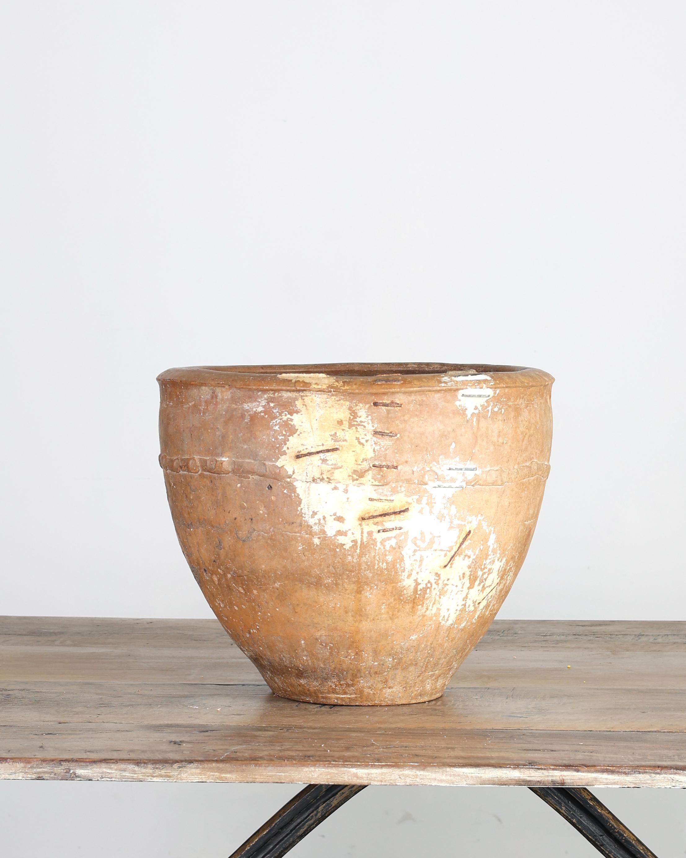 Exceptional 18th C. Staple Repaired Calanda Vessel Primitive For Sale ...