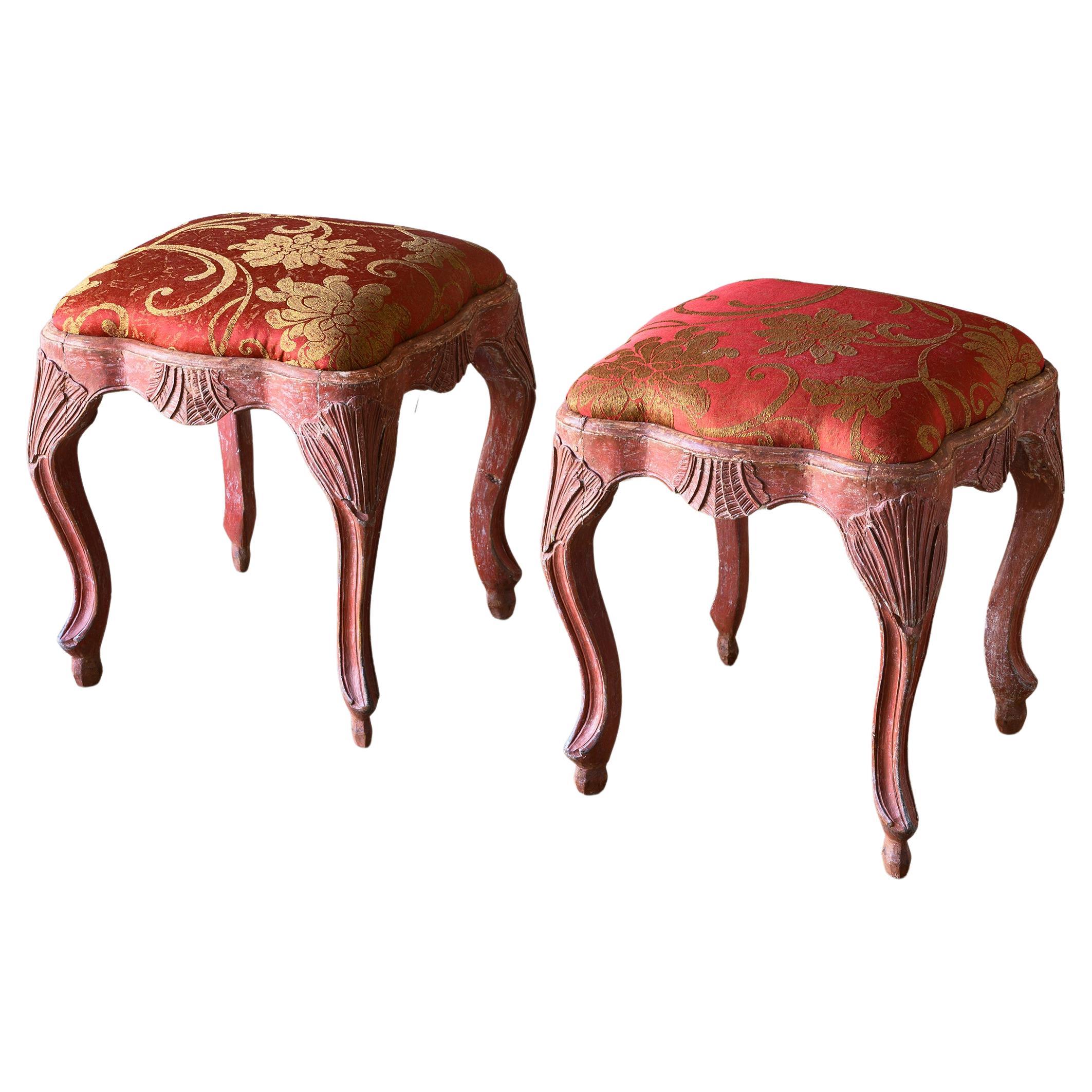 Exceptional 18th Century Swedish Rococo Stools at 1stDibs