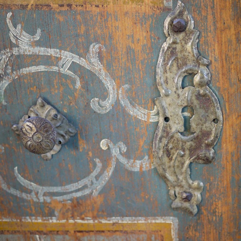 Exceptional 18th Century Tyrolean Blue Floral Painted Wardrobe, 1793 at ...