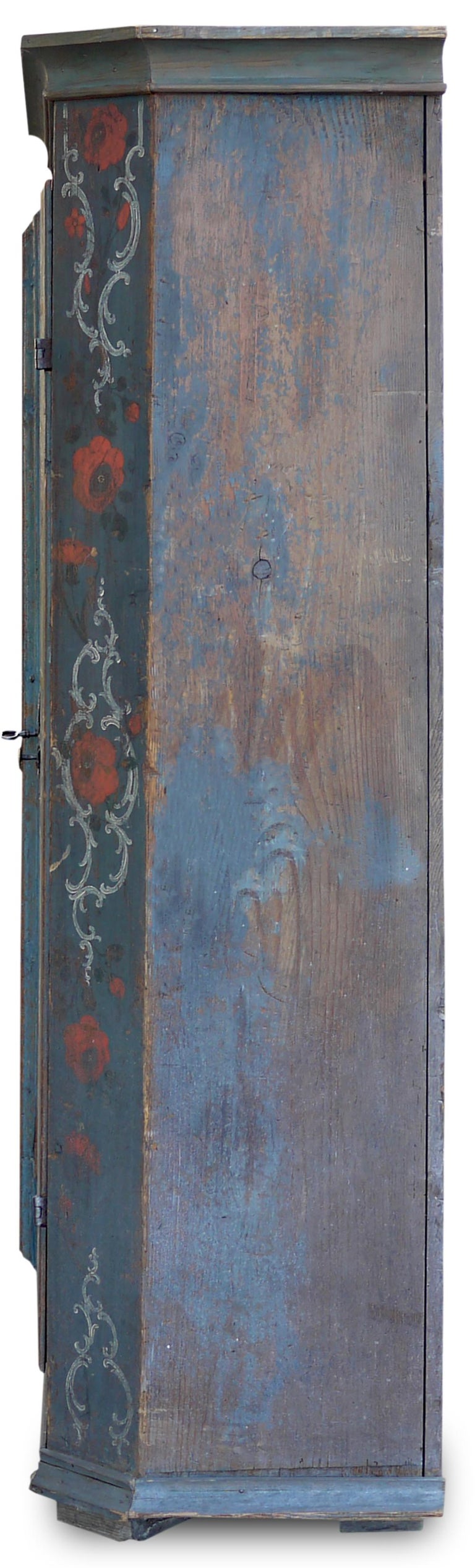 Exceptional 18th Century Tyrolean Blue Floral Painted Wardrobe, 1793 at ...