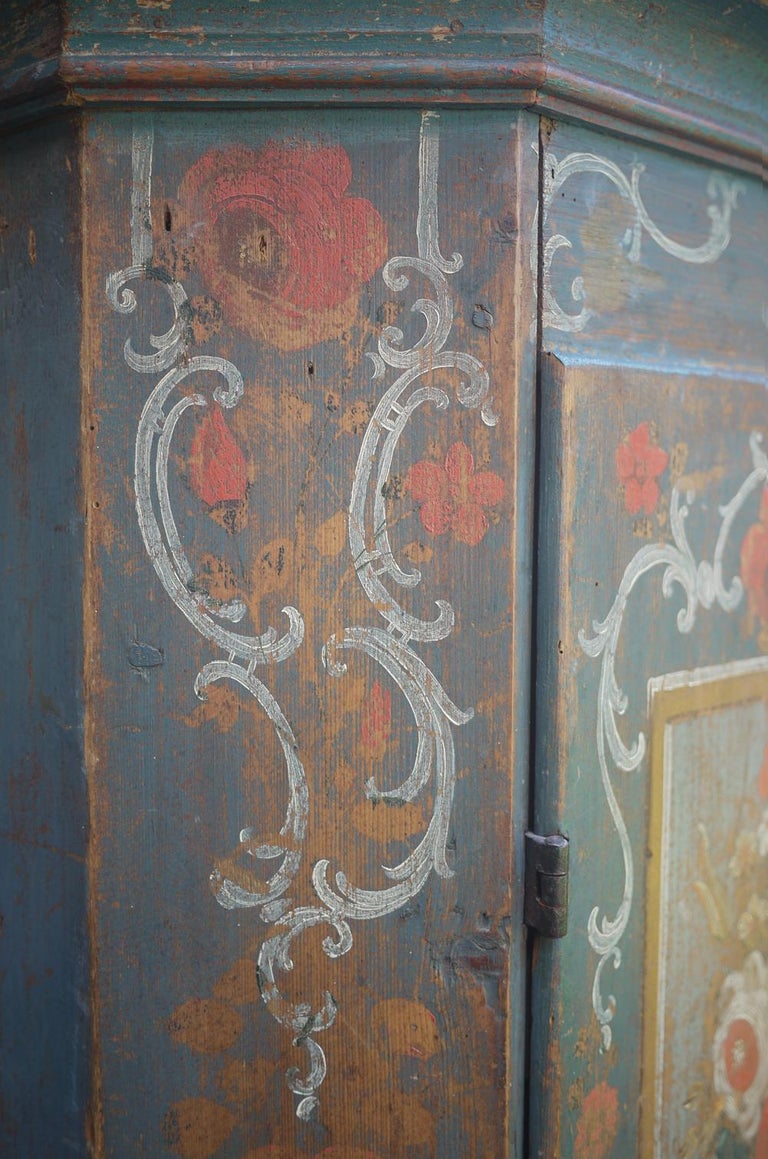 Exceptional 18th Century Tyrolean Blue Floral Painted Wardrobe, 1793 at ...