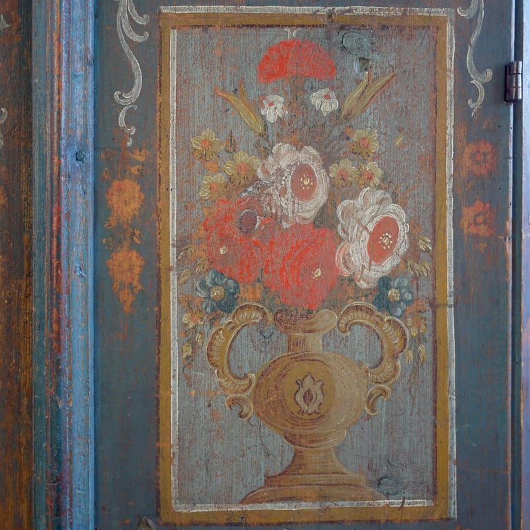 Exceptional 18th Century Tyrolean Blue Floral Painted Wardrobe, 1793 at ...