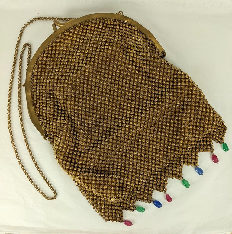 Exceptional 1920's Czech Egyptian Revival Jeweled Mesh Purse For Sale ...