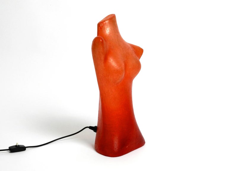 Exceptional 1960s Woman Torso Table Lamp Made of Fiberglass in Red For ...