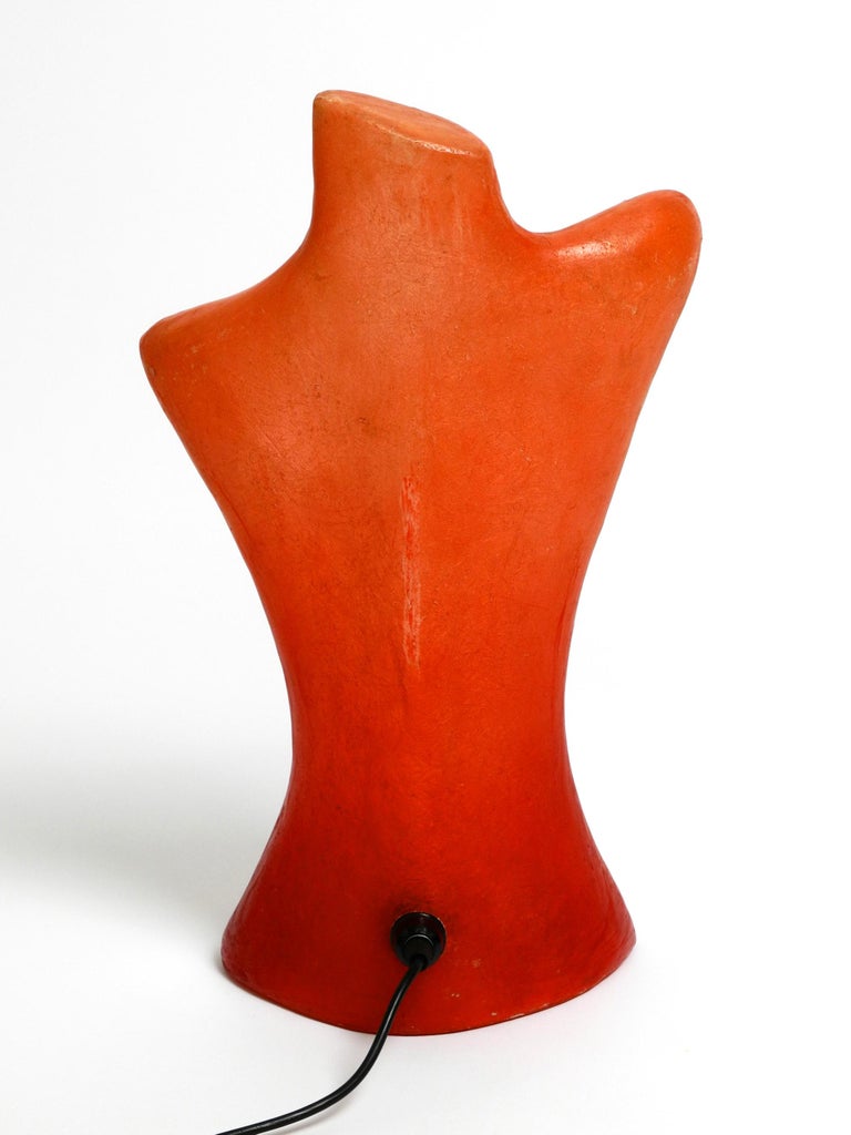 Exceptional 1960s Woman Torso Table Lamp Made of Fiberglass in Red For ...