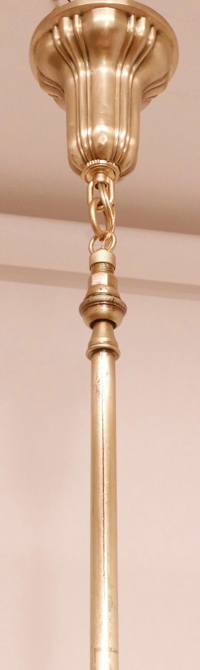 Exceptional 19th Century Brass and Cut Glass Hexagon Shaped Entry or ...