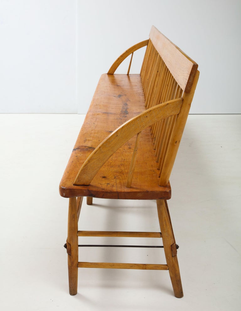 Exceptional 19th C. Hand Made Quaker Meeting House Bench, New England ...