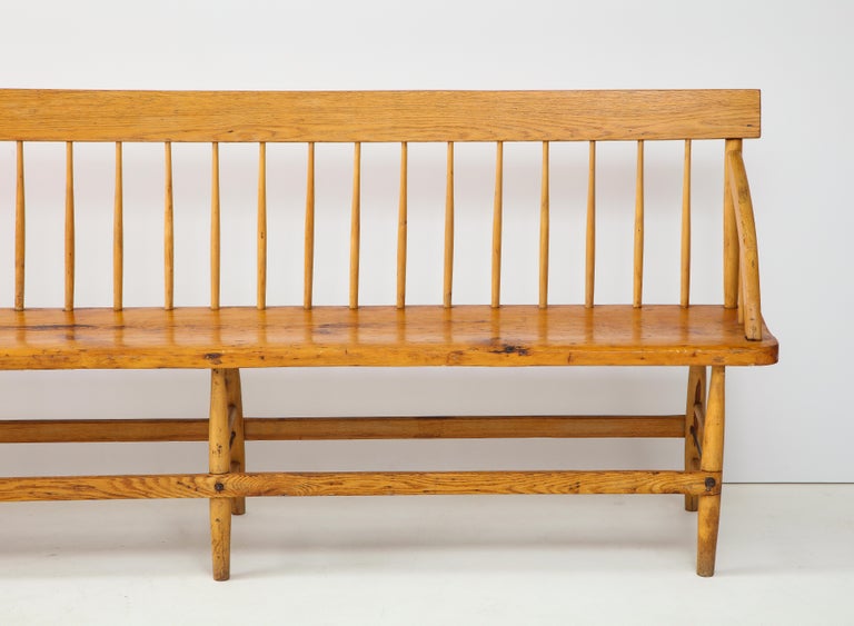 Exceptional 19th C. Hand Made Quaker Meeting House Bench, New England ...