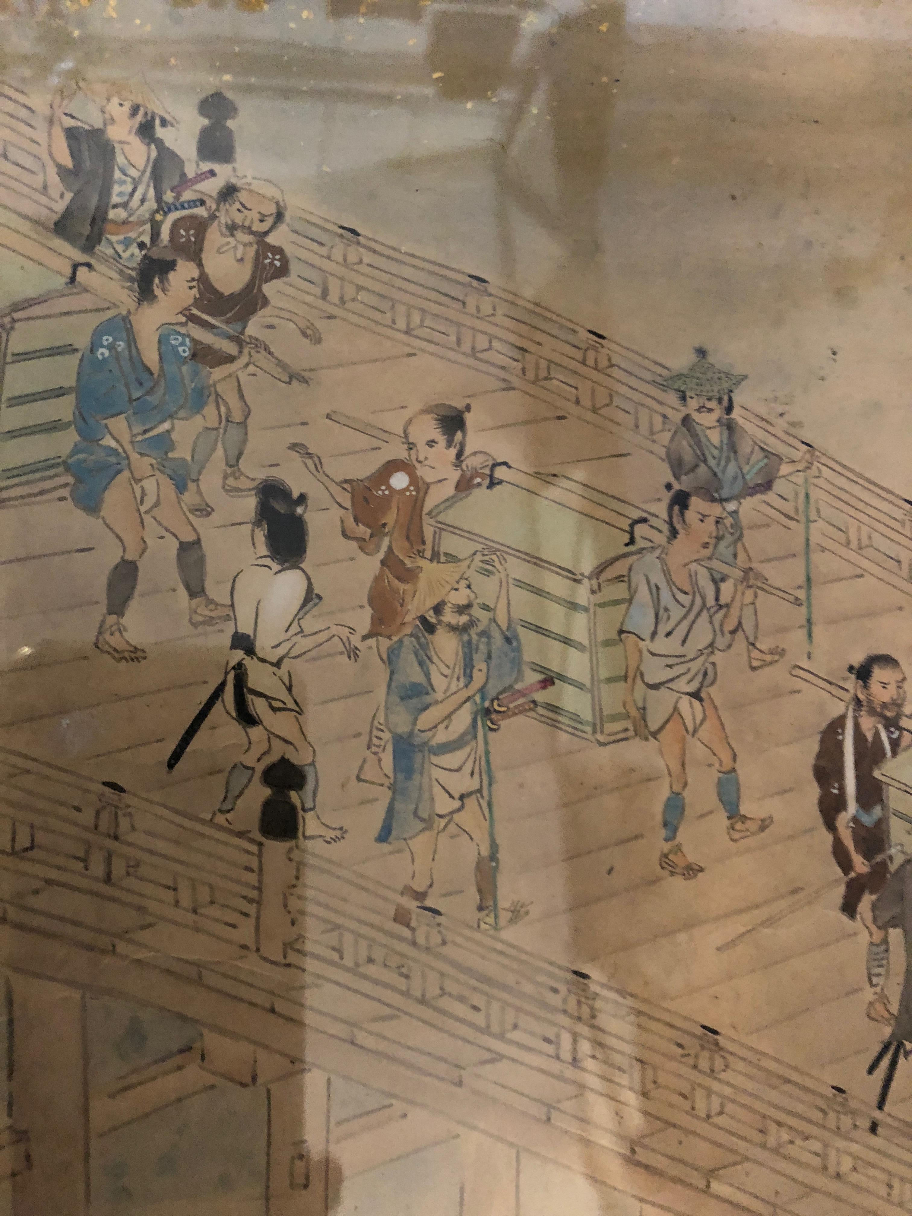 Exceptional 19th Century Gold Leaf and Hand Painted Scroll in Gilt ...