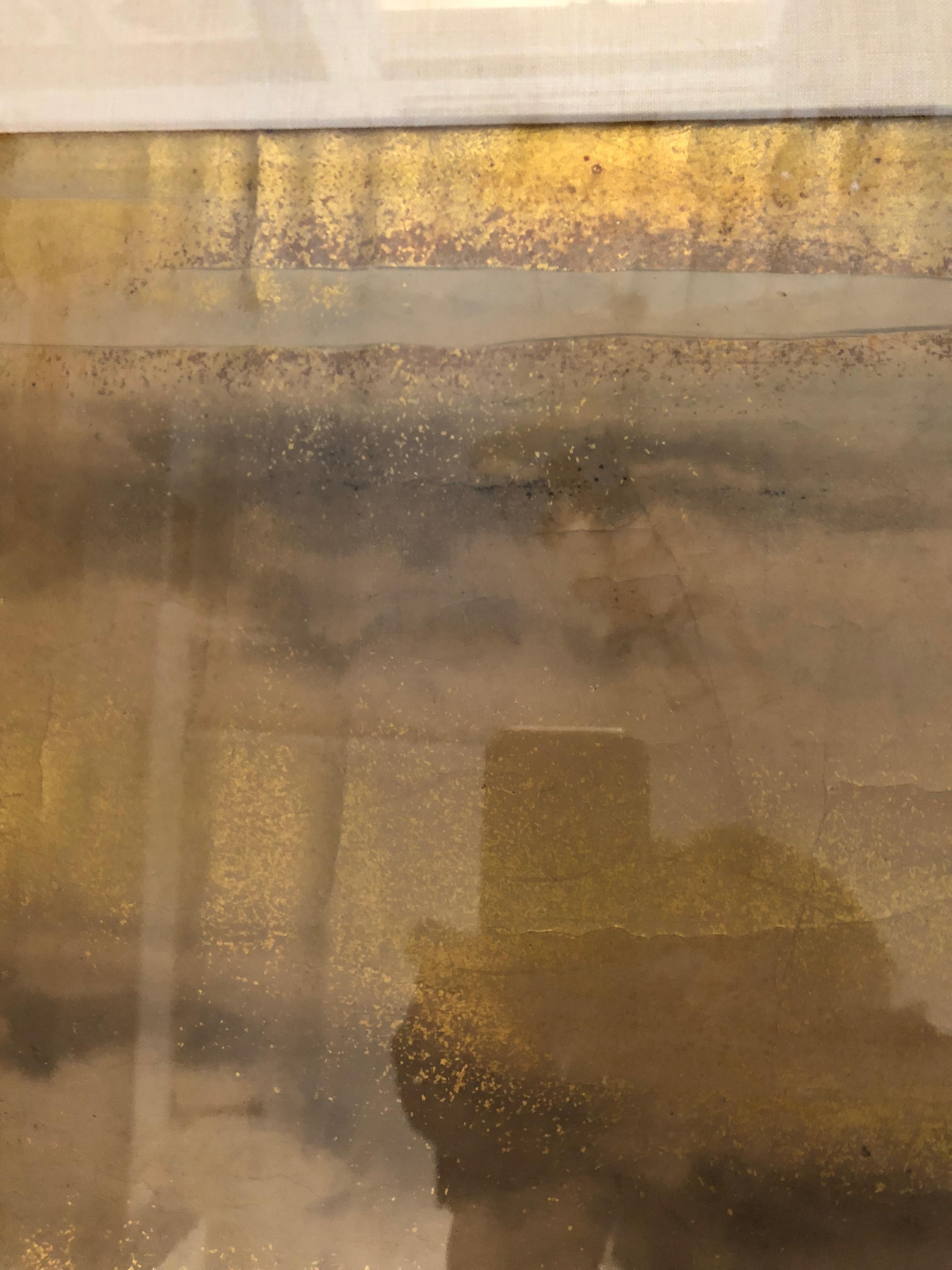 Exceptional 19th Century Gold Leaf and Hand Painted Scroll in Gilt ...