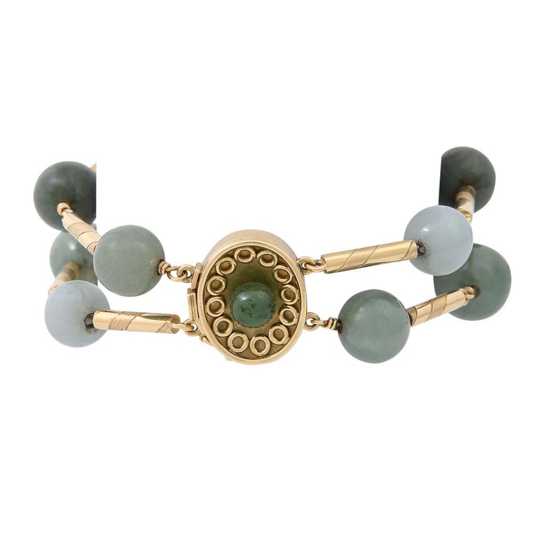 Exceptional 4-Piece Jewelry Set with Jade Balls For Sale at 1stDibs