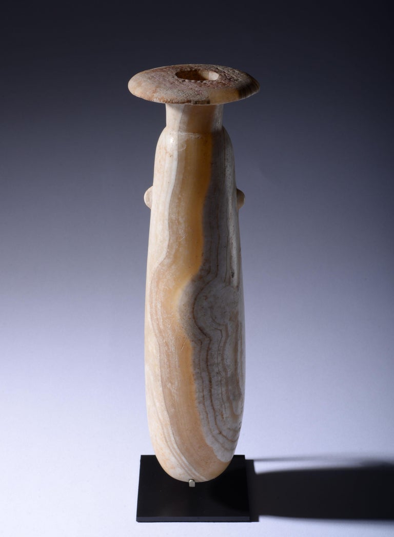 Exceptional Ancient Egyptian Alabaster Perfume Vessel For Sale at 1stDibs