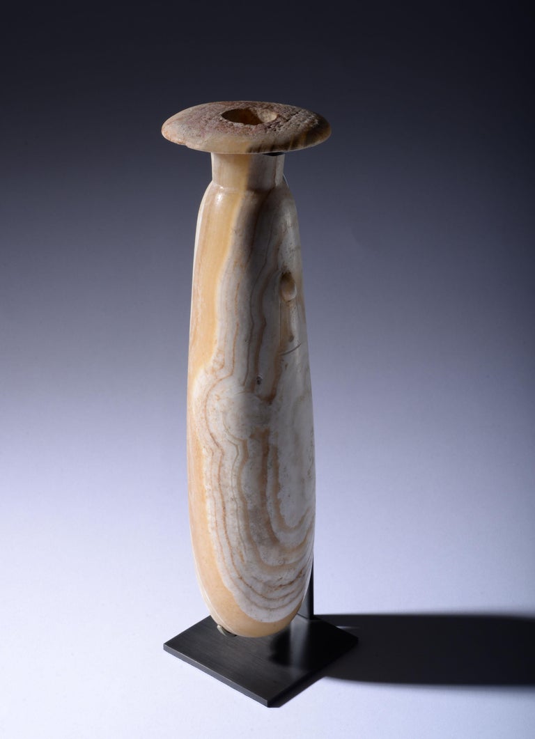 Exceptional Ancient Egyptian Alabaster Perfume Vessel For Sale at 1stDibs