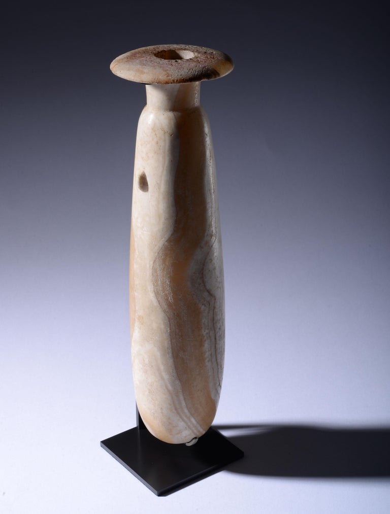 Exceptional Ancient Egyptian Alabaster Perfume Vessel For Sale at 1stDibs