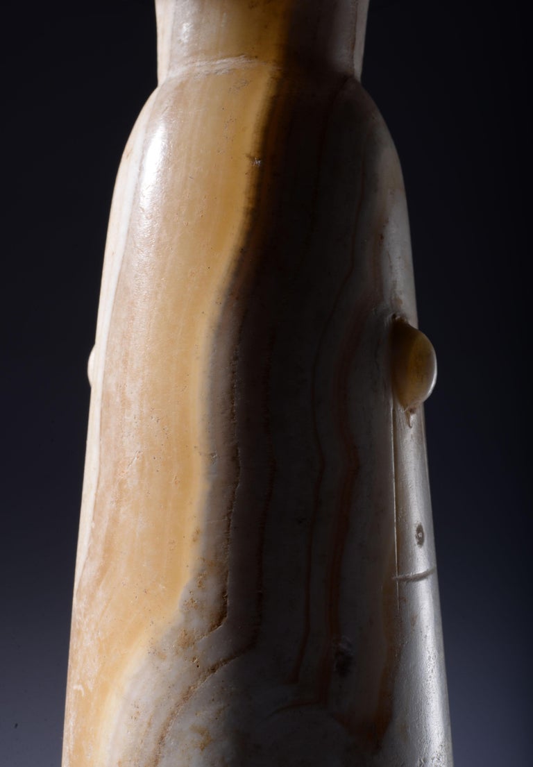 Exceptional Ancient Egyptian Alabaster Perfume Vessel For Sale at 1stDibs
