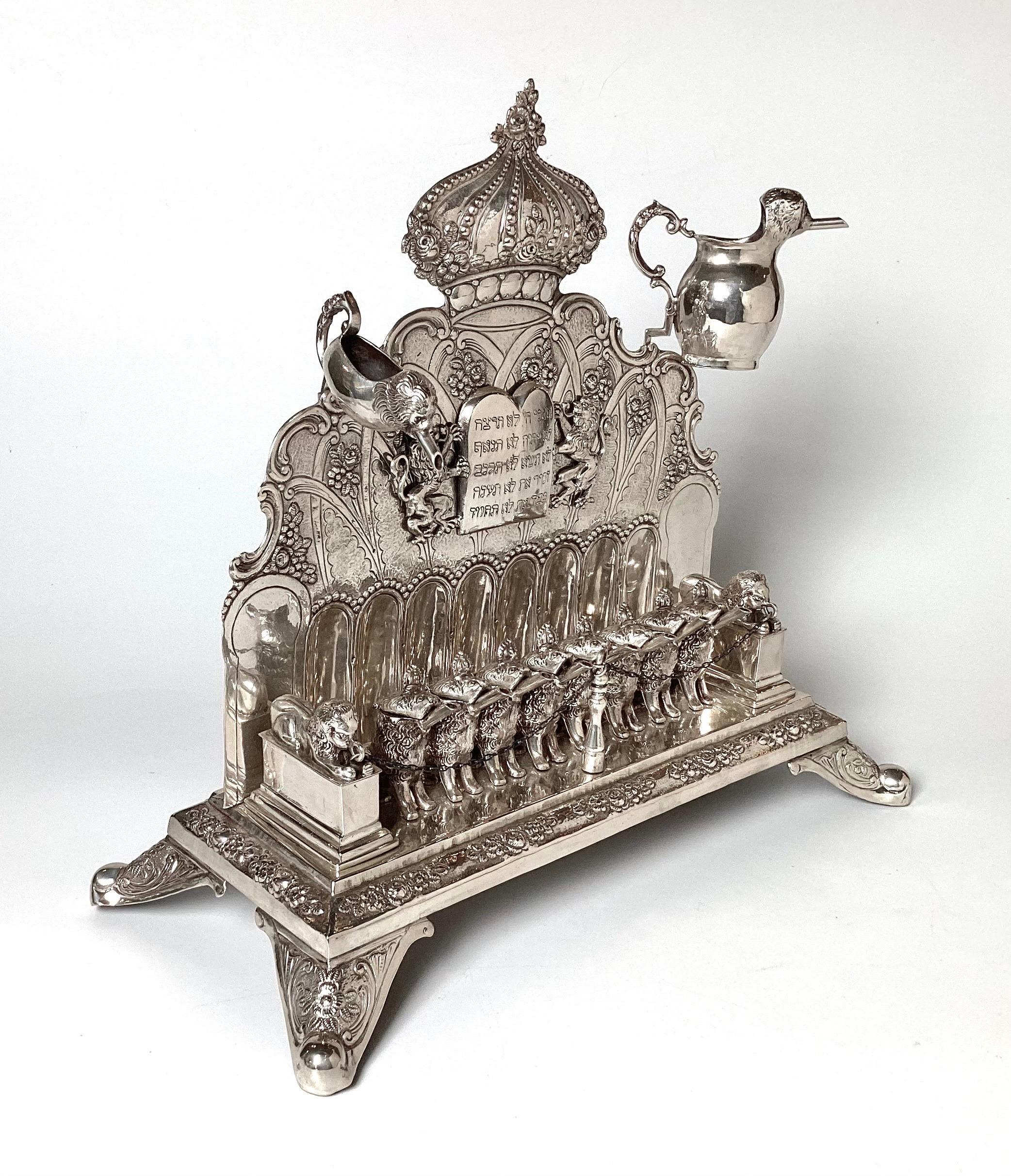 Exceptional and Rage 19th Century 800 Silver Menorah For Sale at 1stDibs