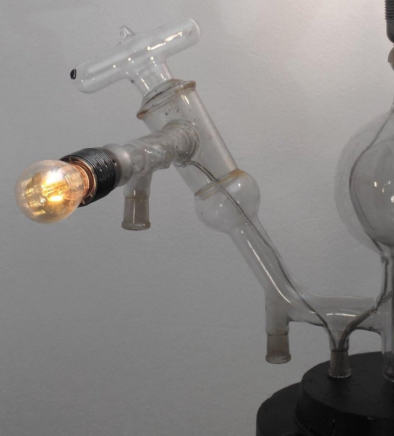 Exceptional and Rare Lamp Composed of 19th C LFrench Aboratory Glass ...