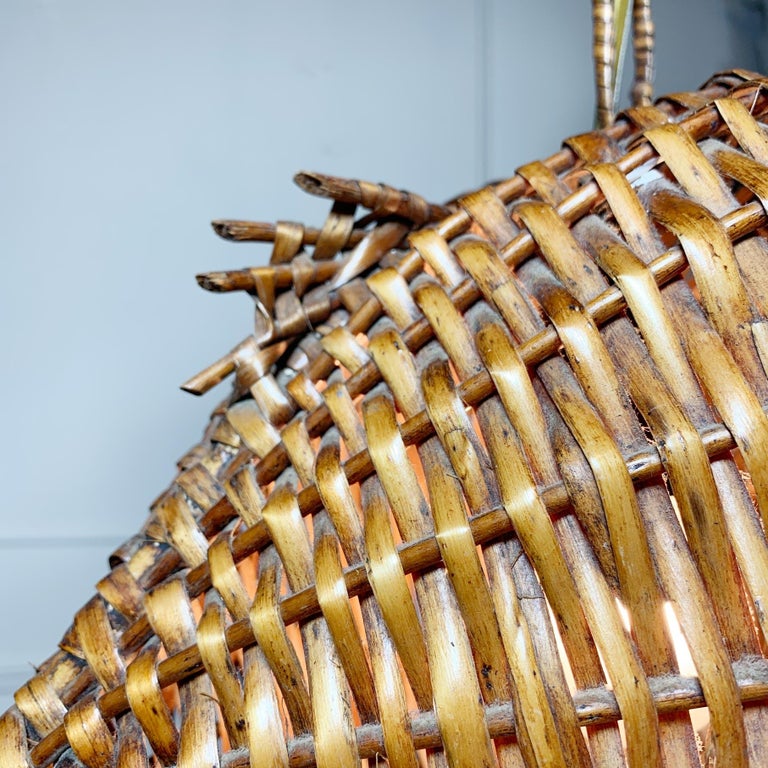 Exceptional and Rare Mid Century French Wicker Fish Ceiling Light at ...
